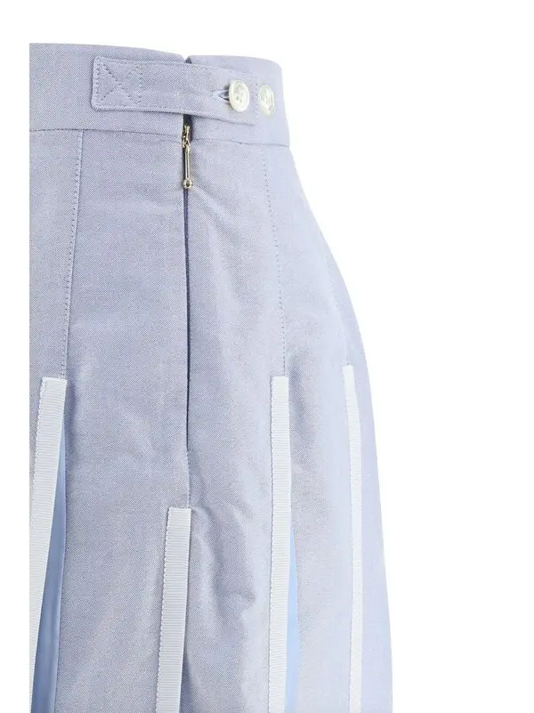 Thom Browne Pleated Skirt With Trim Detail
