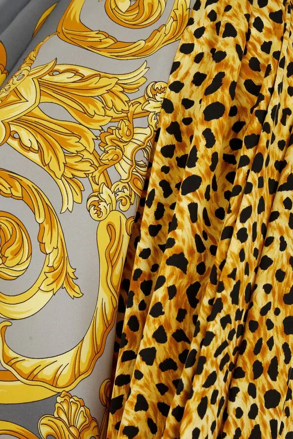 Versace Long Sleeve Printed Silk Blouse