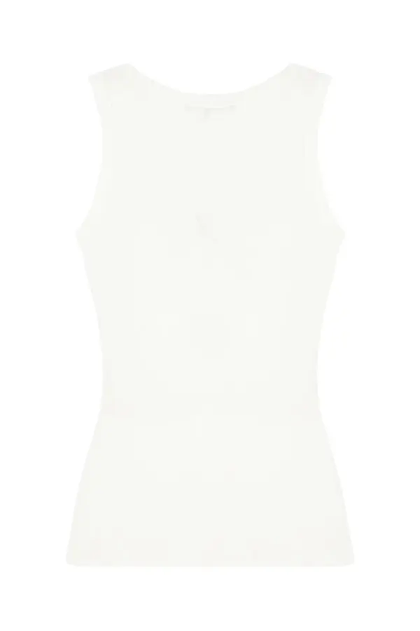 Versace Ribbed Tank Top With Logo Detail