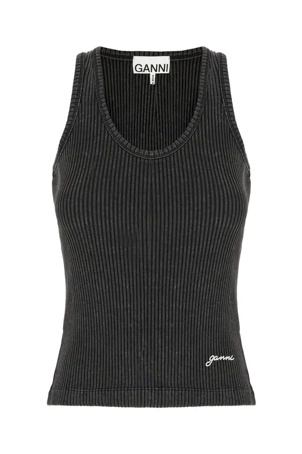 GANNI Ribbed Tank Top
