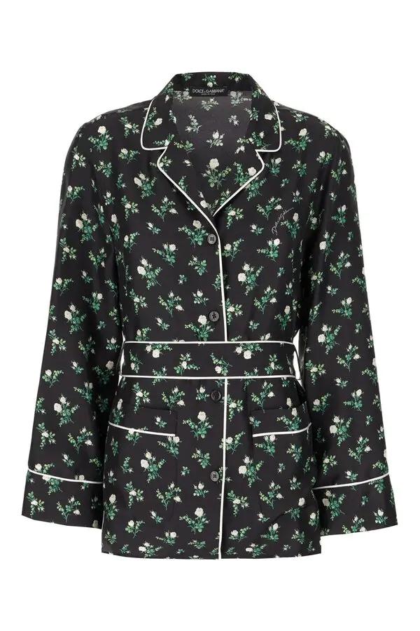 Dolce & Gabbana Printed Robe With Belt - Multicolor