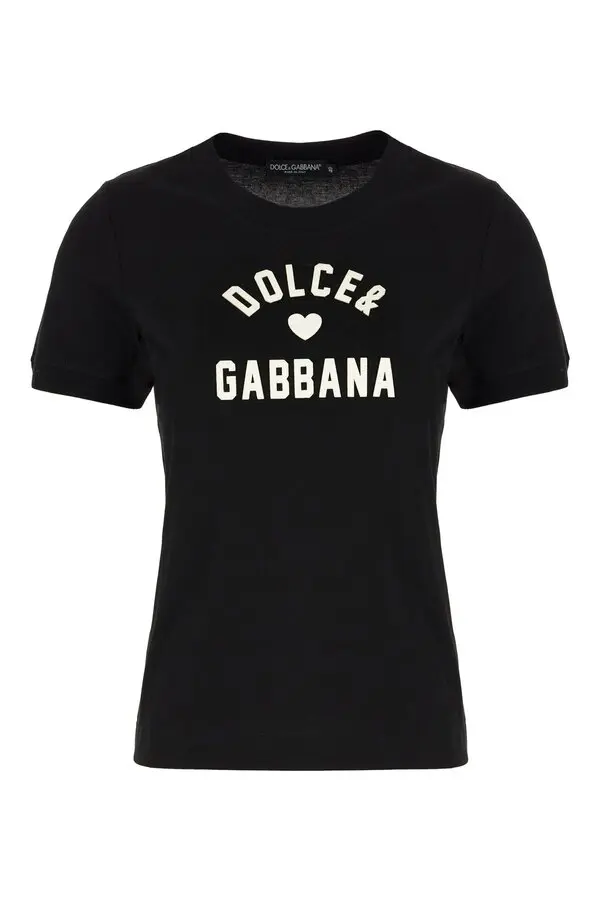 Dolce & Gabbana Short Sleeve T-shirt With Logo - Multicolor