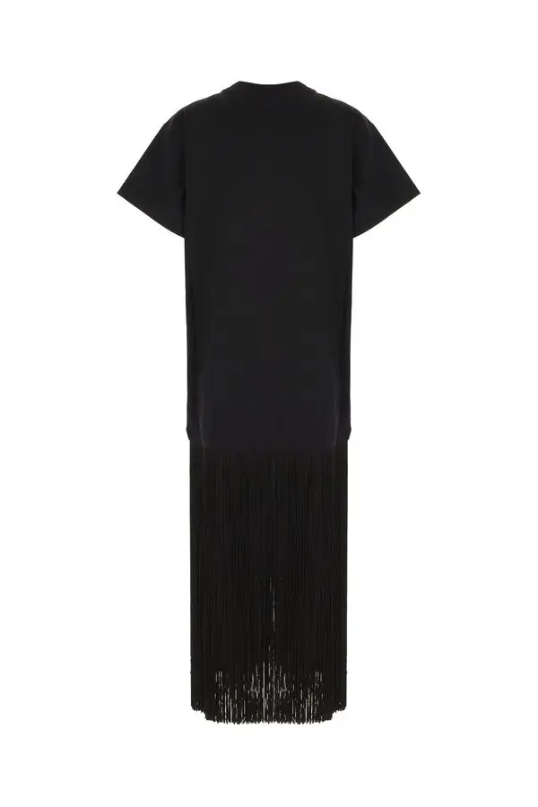 Alaïa Black T-shirt With Fringe Detail