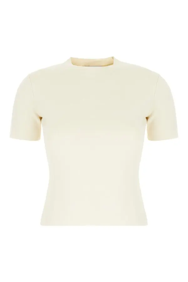 Max Mara Ribbed T-shirt With Embossed Logo - Multicolor