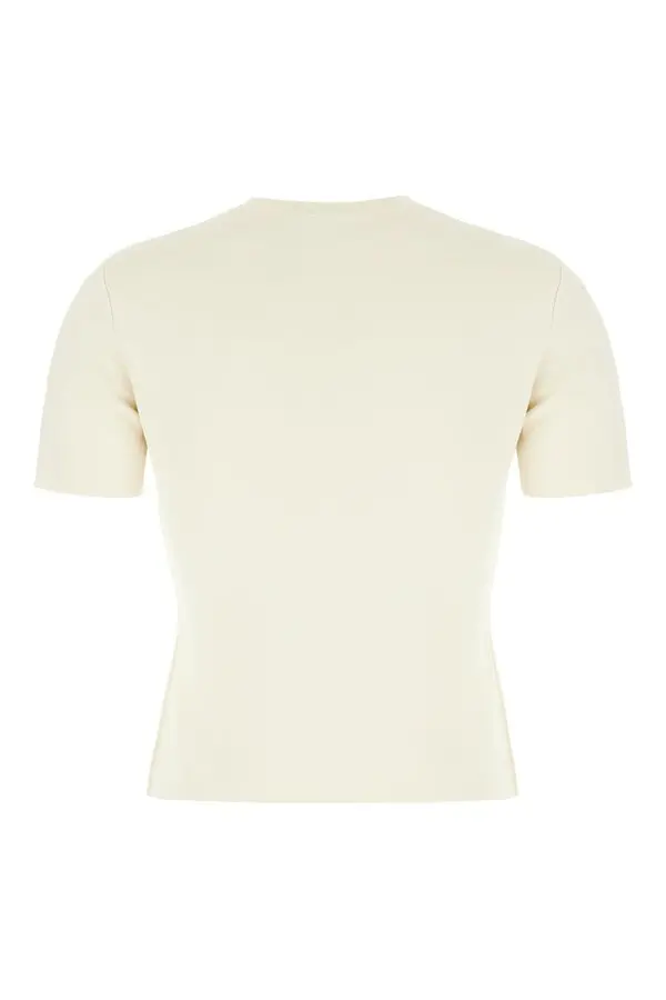 Max Mara Ribbed T-shirt With Embossed Logo - Multicolor