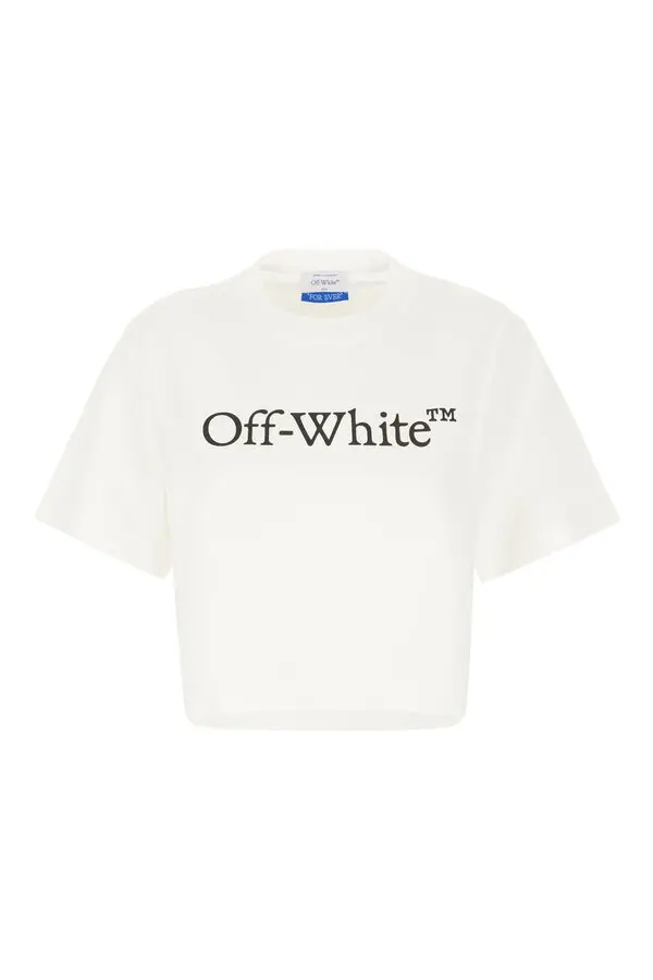 Off-White Cropped T-shirt With Logo - Multicolor
