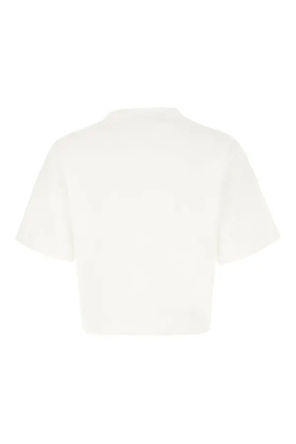 Off-White Cropped T-shirt With Logo - Multicolor