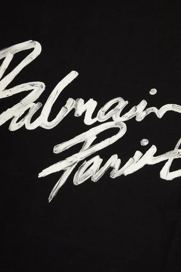 Balmain Graphic Cropped T-shirt