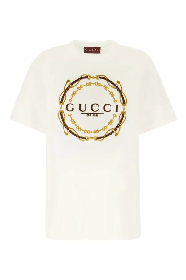 Gucci Cotton T-shirt With Logo Embroidery - Multicolor