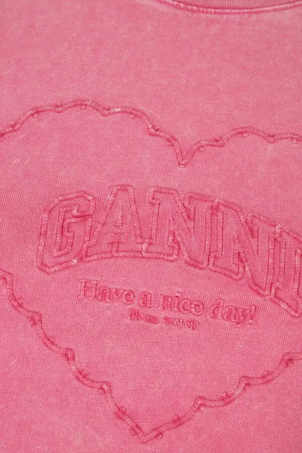 GANNI Embroidered Heart T-shirt - Multicolor