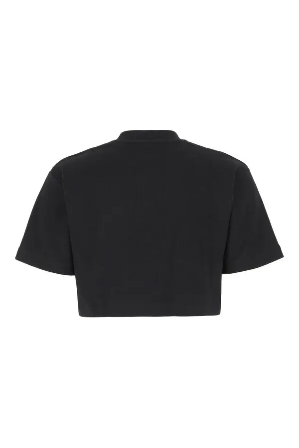 Off-White Cropped Ribbed T-shirt - Multicolor