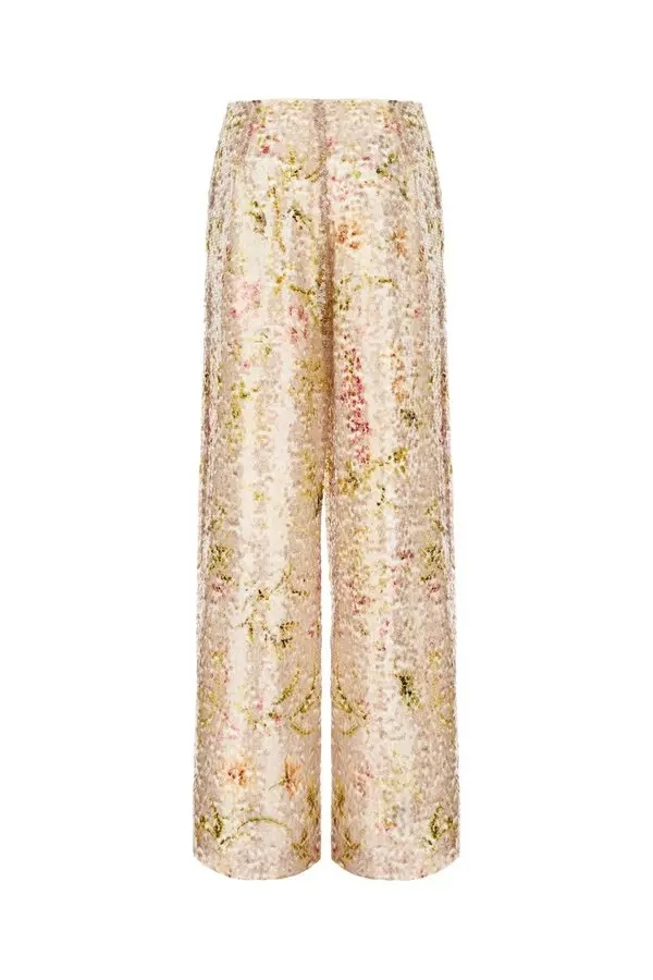 Alberta Ferretti Sequined Floral Trousers