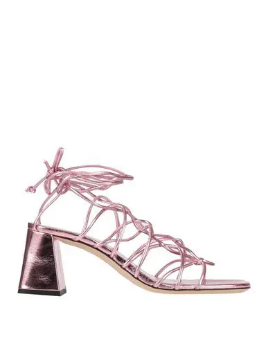 By Far Metallic Leather Sandals - Fuchsia