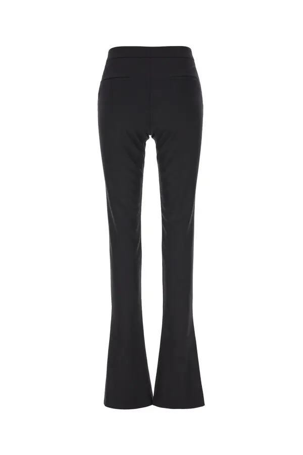 Off-White Flared Trousers With Side Slits - Multicolor