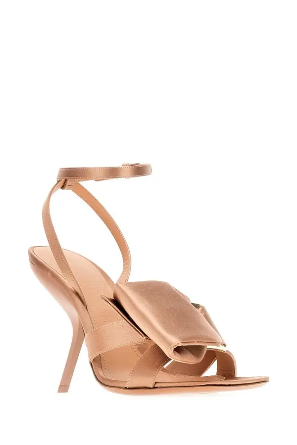 FERRAGAMO Sculptural Heel Sandals With Bow Detailing - Multicolor