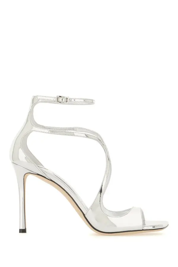 JIMMY CHOO Azia 95 Sandals In Silver - Multicolor