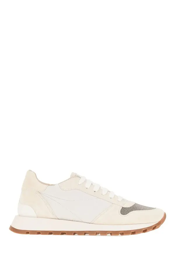Brunello Cucinelli Suede And Nylon Lace-up Sneakers