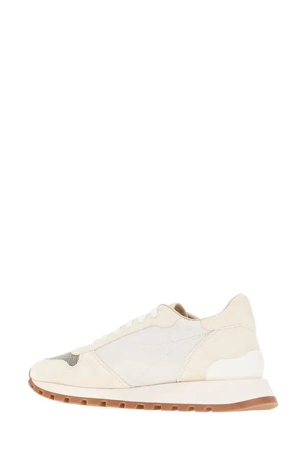 Brunello Cucinelli Suede And Nylon Lace-up Sneakers