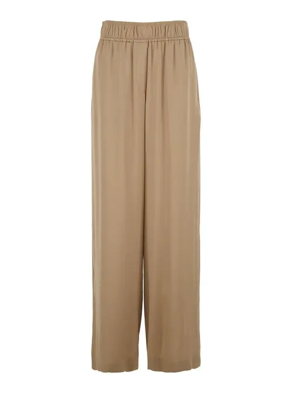 Brunello Cucinelli Silk Wide Leg Pants - Multicolor
