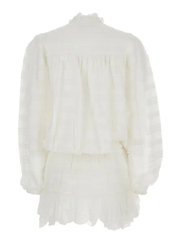 Isabel Marant Étoile Preya' Embroidered Cotton Blend Dress With Tassel Detail - Multicolor