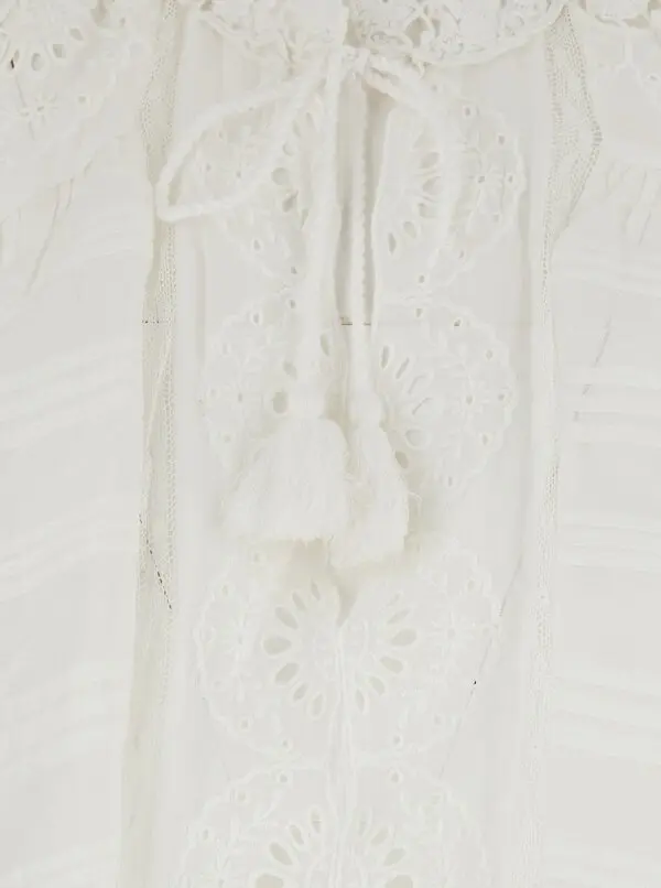Isabel Marant Étoile Preya' Embroidered Cotton Blend Dress With Tassel Detail - Multicolor