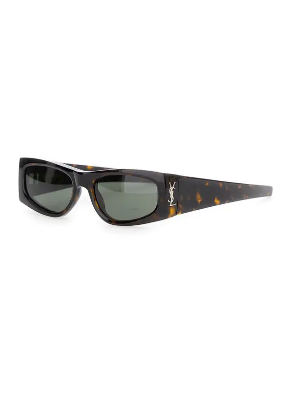 Saint Laurent Tortoiseshell Acetate Sunglasses With Cassandre Detail - Brown