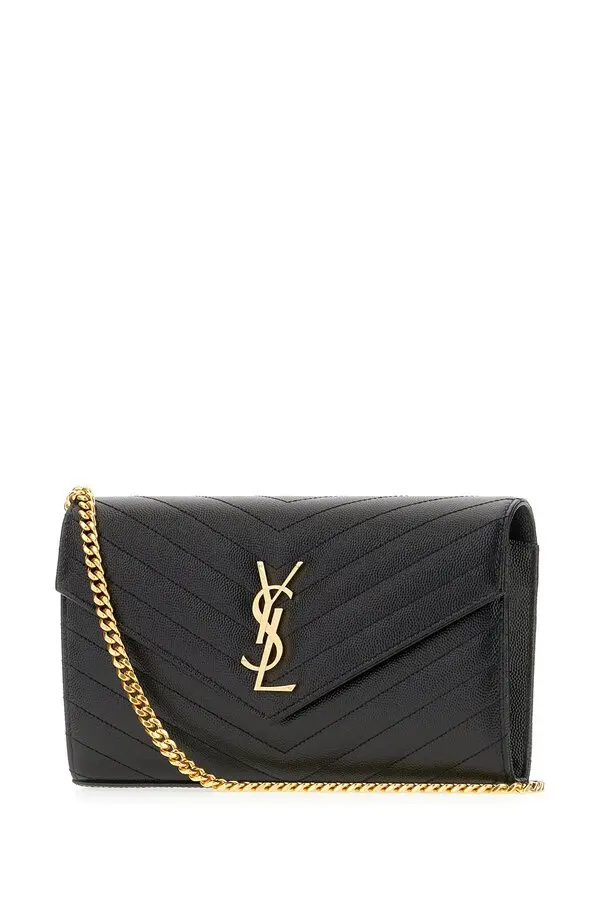 Saint Laurent Quilted Monogram Wallet With Chain - Multicolor