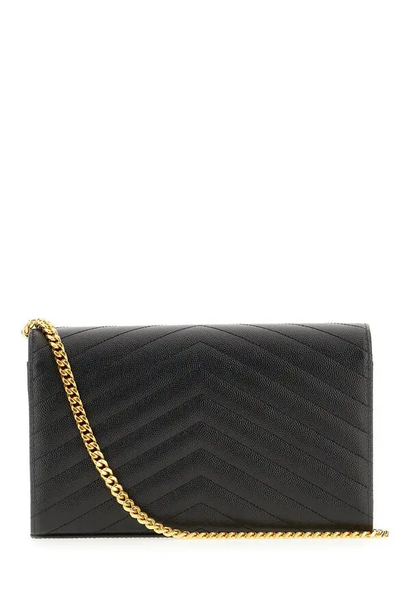 Saint Laurent Quilted Monogram Wallet With Chain - Multicolor