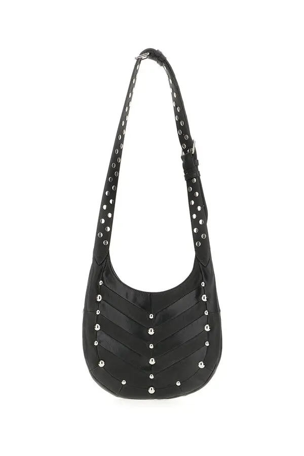 Valentino Garavani Black Leather Studded Shoulder Bag