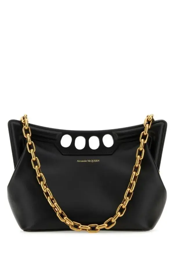 Alexander McQueen Gold Tone Chain Bag