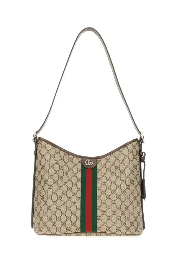 Gucci Monogram Canvas Shopper Bag With Web Stripe Detail - Multicolor