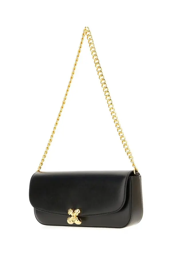 Alexander McQueen Black Leather Chain Strap Bag