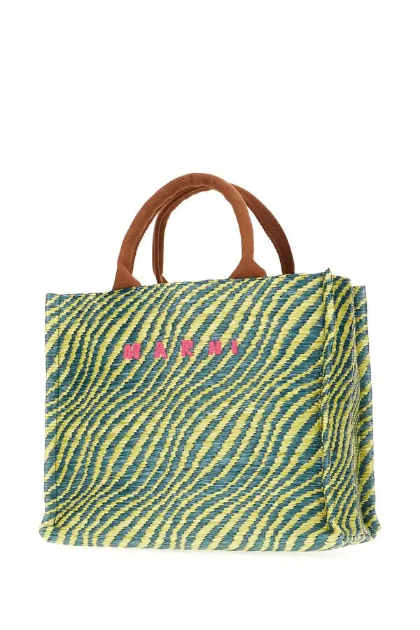 Marni Woven Tote Bag With Logo Detail