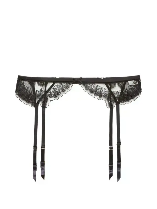FLEUR DU MAL Mila Lace-trim Garter Belt - Black