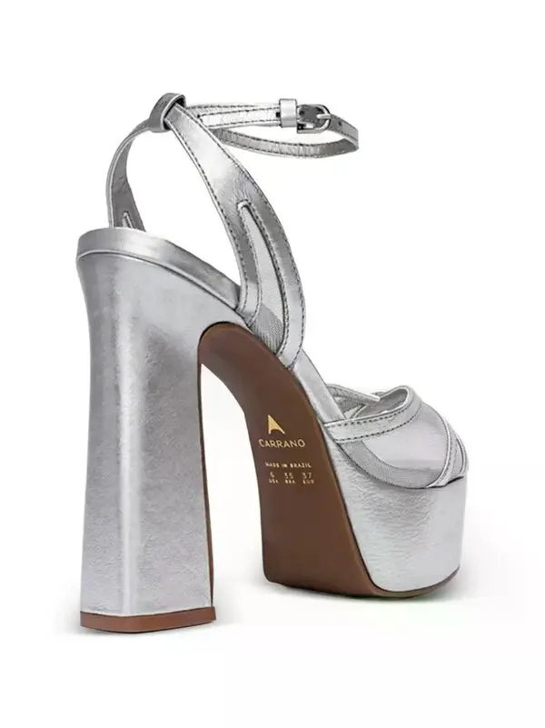 ANDREA CARRANO Allure Metallic-effect Platform Sandals
