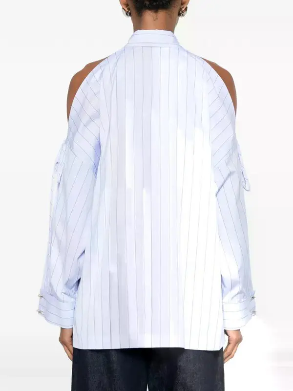 Erika Cavallini Pinstripe Cold-shoulder Shirt