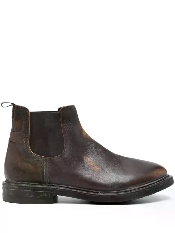 Moma Elastic-panel Leather Boots - Brown