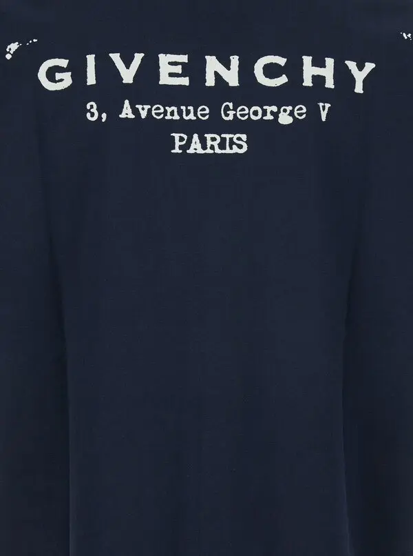 Givenchy Blue T-shirt With Logo On The Front In Cotton - Multicolor
