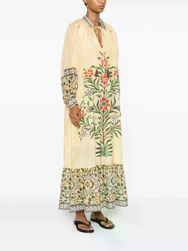 PHILIPPA 1970 Floral Print Ruffled Maxi Dress