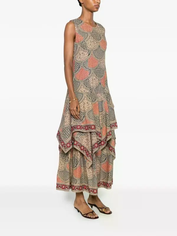 PHILIPPA 1970 Geometric Print Midi Dress