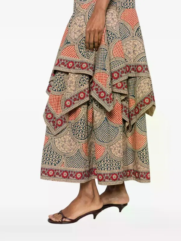 PHILIPPA 1970 Geometric Print Midi Dress