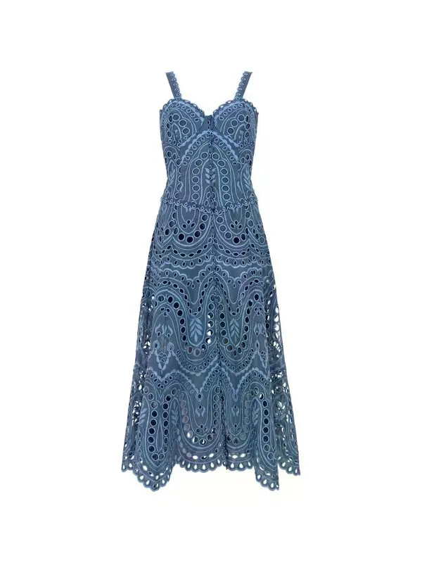 Charo Ruiz Ibiza Solance Broderie Anglaise Midi Dress - Blue