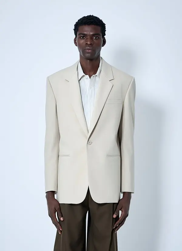 Saint Laurent Yves Single-breasted Blazer - Cream