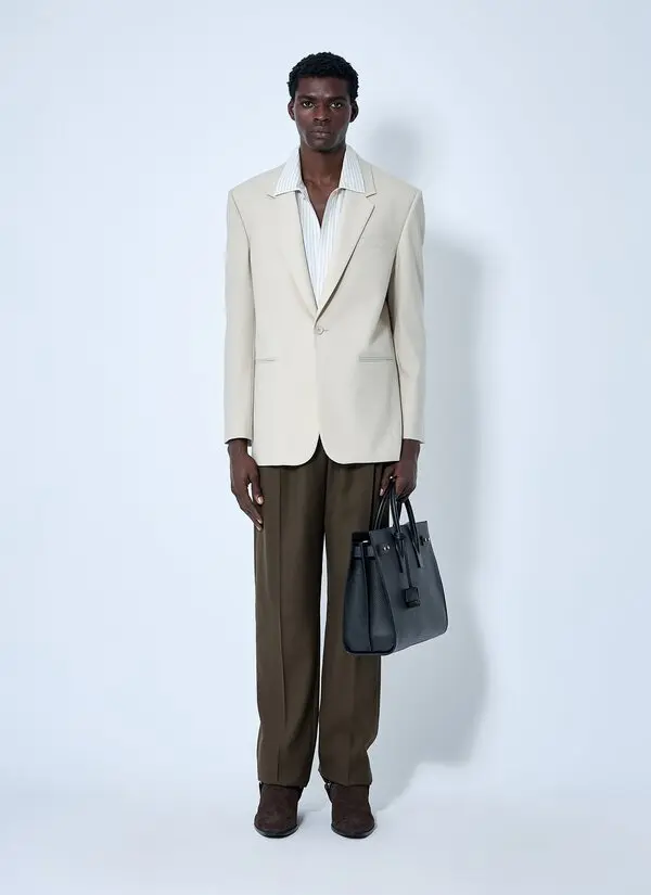 Saint Laurent Yves Single-breasted Blazer - Cream