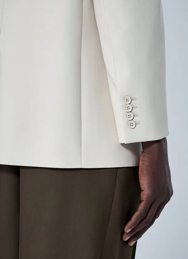 Saint Laurent Yves Single-breasted Blazer - Cream