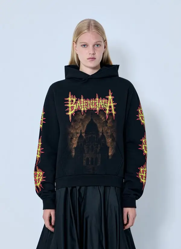 Balenciaga Medium Fit Hoodie With Graphic Motifs