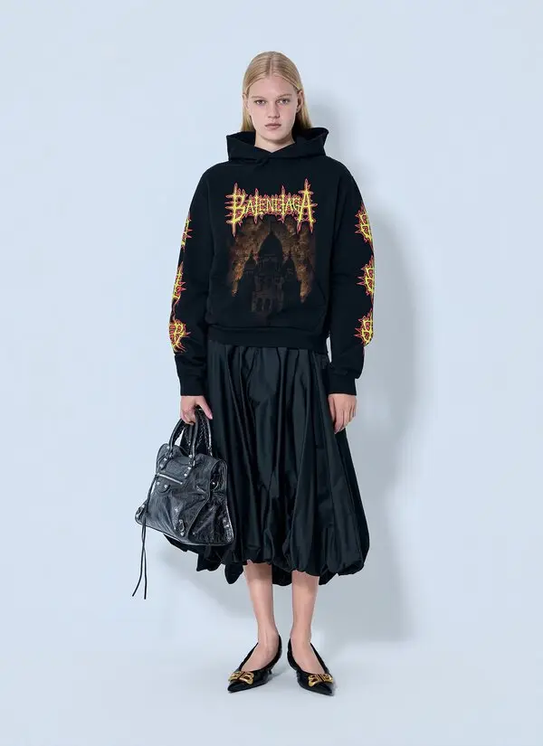 Balenciaga Medium Fit Hoodie With Graphic Motifs