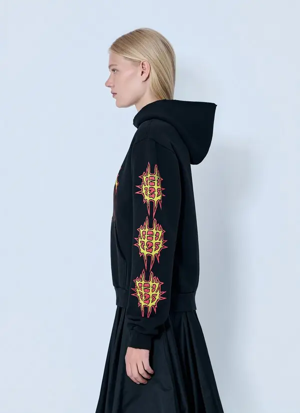 Balenciaga Medium Fit Hoodie With Graphic Motifs