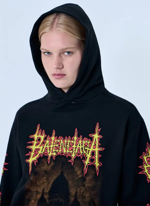 Balenciaga Medium Fit Hoodie With Graphic Motifs