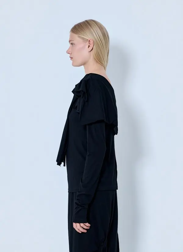 Yohji Yamamoto Supima Single Jersey Big Collar Top